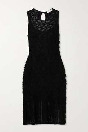 Chlo&eacute; Mini-robe En Tweed Et En Dentelle - Noir