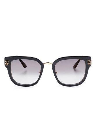 Cartier lunettes de soleil &agrave; monture papillon - Noir