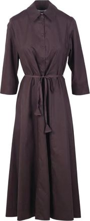 Ni&ugrave; Niu, Femme, Robes, Brun, Taille: 40 FR Long Chemisier Dress