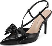 Queen Helena Slingback avec talon haut d&eacute;collet&eacute; avec noeud femme K4524, Noir, 36 EU