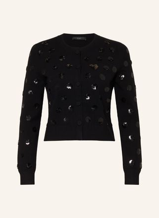 Oui Strickjacke Mit Pailletten schwarz