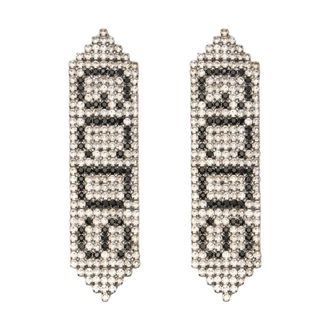 GCDS Bling Logo Ohrringe - - Accessories - Damen - Grau - ONE SIZE