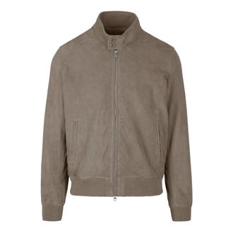 Bomboogie Homme, Vestes, Gris, Taille: S Friz Suede Leather Bomber Jacket