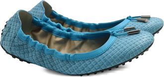 Tod's ballerines Dee en peau de serpent - Bleu