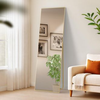 Clp Spiegel groß Benicia, Standspiegel und Wandspiegel in einem, Ganzkörperspiegel Metallrahmen in Mehreren Größen und Farben, Farbe:Gold Glanz, Größe:160