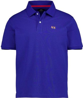 La Martina Herren Polo-Shirt blau Baumwoll-Stretch