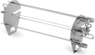 Weber Crafted Spie&szlig;e-Set f&uuml;r Rotisseries - Halterung mit 6 Spie&szlig;en aus Edelstahl, sp&uuml;lmaschinenfest, 40 cm lang - Silber (7685)