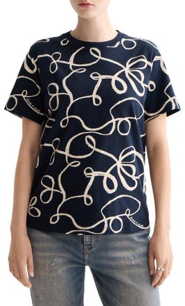 Scotch & Soda Damen All Over Printed Sweatshirt, Ribbon Navy AOP V460, L