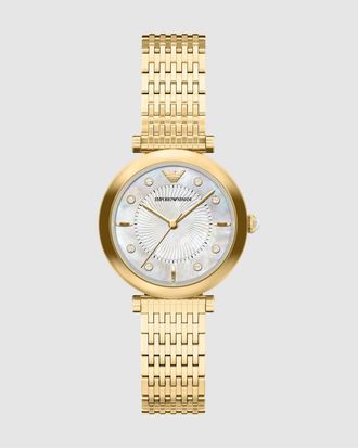 Emporio Armani Archelia Dreizeigeruhr aus goldfarbenem Edelstahl in Gold