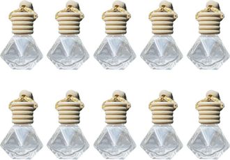 Amosfun 10 St&uuml;ck Auto Parf&uuml;manh&auml;nger aus Glas H&auml;ngende Duftflakons Transparente Autodekoration f&uuml;r Innenraum Geruchsbeseitigend und Entspannend