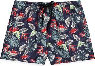 Freegun Badeshorts F&uuml;r Herren Stretch, Badeshorts F&uuml;r Herren, Flo, Luftiges Netzgewebe, Rot/Blau/Beige, M