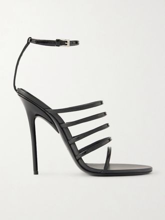 Alaia Sandales En Cuir Verni 110 - Noir