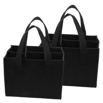 Cabilock 2 St&uuml;ck Weinflaschentasche Filz Mit 6 F&auml;chern Tragbare Weintragetasche Rotweinaufbewahrungstasche Mit Griff F&uuml;r Geschenk Party