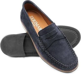Zerimar Chaussures Castillanes, Mocassins Antifaz, Chaussures de Ville pour Homme Fabriqu&eacute;es en Espagne, Couleur Blue Marine, Pointure 41