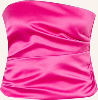 Ganni Off-Shoulder-Top Aus Satin pink