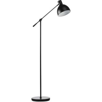 HOMCOM Lampadaire sur pied salon bureau 40W E27 - hauteur r&eacute;glable, abat-jour et bras orientable - acier noir