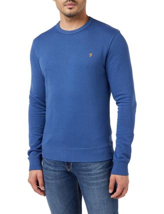 Farah Herren Tim Crew Sweatshirt, stahlblau, M