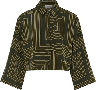 Soaked In Luxury Button-down Bluse - - Blouses & Shirts - Damen - Gr&uuml;n - M
