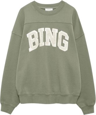Anine Bing Femme, Sweatshirts et sweats &agrave; capuche, Vert, Taille: 36 FR SweaT-shirt &agrave; col rond avec appliqu&eacute;