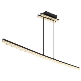 Globo Lighting H&auml;ngeleuchte Pendelleuchte Deckenleuchte LED schwarz Acrylkristalle L 120 cm