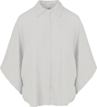 Bomboogie Femme, Blouses et Chemises, Blanc, Taille: 42 FR Comfort Fit Linen Shirt