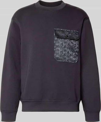 A|X Armani Exchange Sweatshirt mit Rundhalsausschnitt und Brusttasche