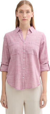 Tom Tailor Damen Plussize Hemdbluse mit Brusttaschen, 16348 - Pink Velvet, 54