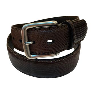 Paolo Vitale Ceinture en l&eacute;zard faite main - Homme - Accessoires - Brun - Taille: 105 CM