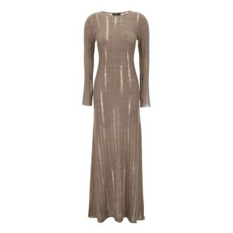 Fabiana Filippi Robe Longue Tricot&eacute;e - Femme - Robes - Brun - Taille: 36 FR
