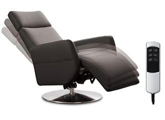 Cavadore Fauteuil TV Cobra avec 2 moteurs électriques - Fauteuil TV électrique avec télécommande - Fonction relaxation - Fonction couchage - Ergonomie L - Char
