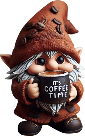 Generico Crafted Coffee Figure - Schwedische Zwergstatue aus Harz | Charmante K&uuml;chenthekendekoration f&uuml;r Kaffeeliebhaber, skurrile Accessoires der Kaffeestatio