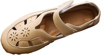 Generic Sandales plates pour femme - Bout ferm&eacute; - Chaussures d&eacute;t&eacute; d&eacute;contract&eacute;es - Couleur unie - Creuses - Respirantes - Antid&eacute;rapantes - L&eacute;g&egrave;res et confortab