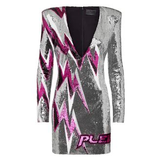 Philipp Plein Femme, Robes, Gris, Taille: 44 FR Short Dress Thunder