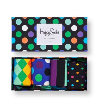 Happy Socks Herren 4 balení Big Dot Box Socken, Mehrfarbig, 36-40 EU
