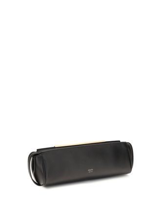 Khaite Womens Evening Leather Clutch Black Calf Bos Taurus Clutches
