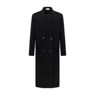 Tory Burch Manteau crois&eacute; en laine - Femme - Manteaux - Noir - Taille: 36 FR