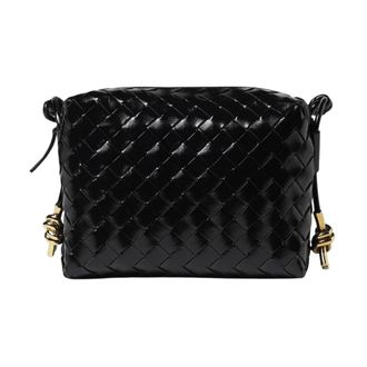 Bottega Veneta Femme, Sacs, Noir, Taille: ONE Size Sac bandoulière en cuir Intrecciato