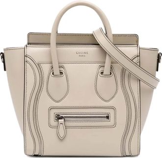 Celine 2016 Nano Leather Luggage Tote satchel - Marron