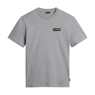 Napapijri Kurzarm Baumwoll T-Shirt Grau - - Tops - Damen - Grau - M