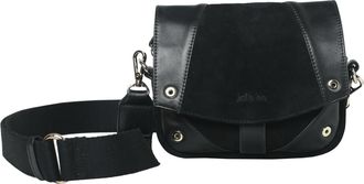 Kate Lee Damen Sac Porté Bandoulière en Cuir Noir Anessi Cov Umhängetasche aus Leder, Schwarz