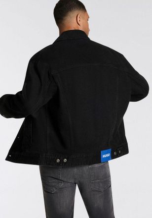 HUGO BOSS Jeansjacke Kirkby mit Logo-Details, regular-fit