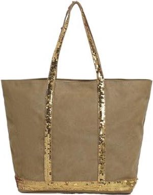 Generic Sac fourre-tout vintage tendance en toile &agrave; paillettes grande capacit&eacute; Sac &agrave; main polyvalent pour femme Cadeau, A4, 35.0*33.0*2.0
