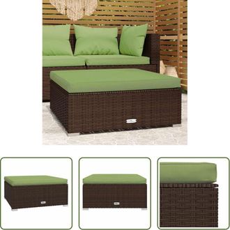 vidaXL vidaXL Rattanhocker - Gartenhocker mit Kissen Braun 70x70x30 cm Poly Rattan
