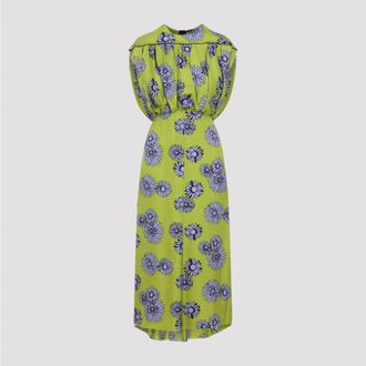 Lanvin Printed Draped Top Dress