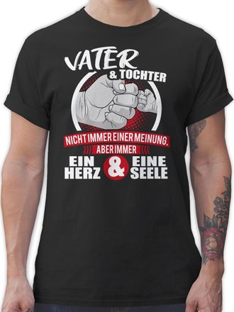 Shirtracer T-Shirt Herren - Spr&uuml;che Statement mit Spruch - Vater & Tochter Immer EIN Herz & eine Seele - wei&szlig;/rot - S - Schwarz - Papa und Geschenke spruchshirts