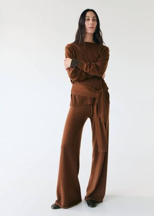 Mango Pullover aus Wollmischung mit Knotendetail karamell - Damen - XS - MANGO