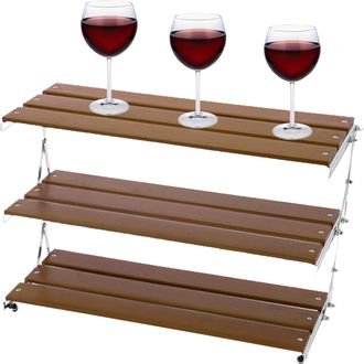 Generic Klappbare Campingst&auml;nder | Klappbarer Veranstalter Picknick Schreibtisch Rack 3 Schicht, robuster Lagerregal Camping Regale Veranstalter f&uuml;r Innen Out