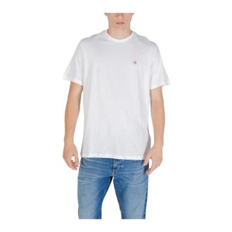 Calvin Klein Jeans Wei&szlig;e Baumwoll-T-Shirt f&uuml;r M&auml;nner - - Tops - Herren - Wei&szlig; - L
