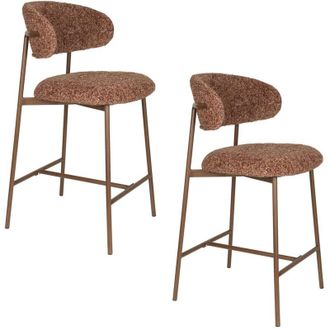Bo&icirc;te &agrave; Design Chaise design, Tabouret tissu Claes 65 cm Rouge en Fabric, BOITE A DESIGN