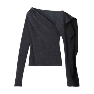 Alexander Wang Haut drap&eacute; asym&eacute;trique - Femme - Pulls - Gris - Taille: 42 FR